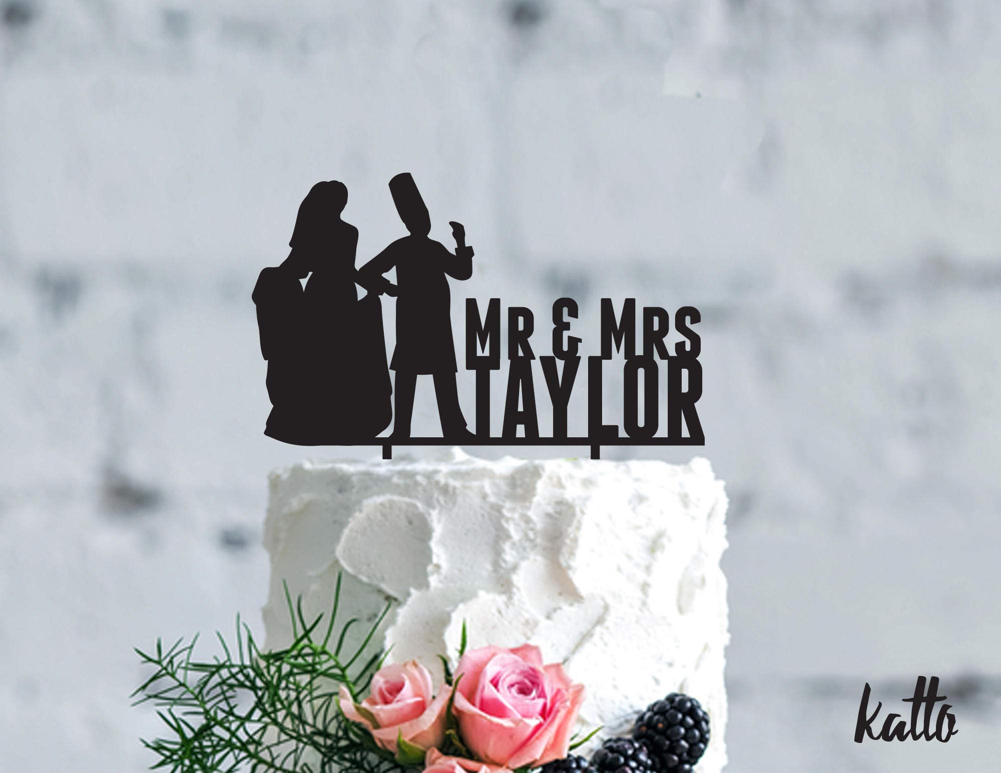 Buy Romantic Cake Topper, Funny Cake Topper, Chef Wedding, Cake Topper ...