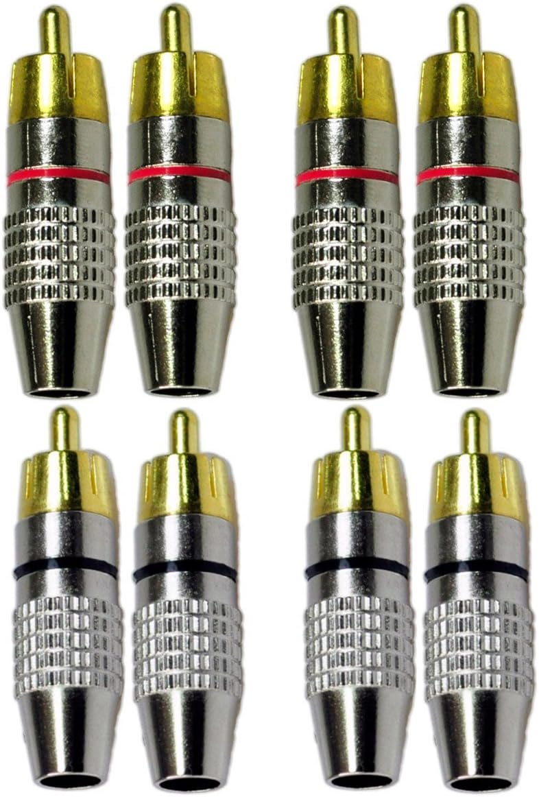 Amazon.com: Audiophile Silver Plated RCA Connectors - Solderless - Pair ...