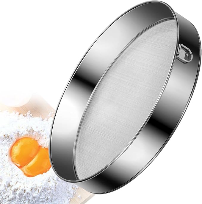 Flour Sieves Stainless Steel Kitchen Sieve Fine Mesh Round Flour Sifter ...