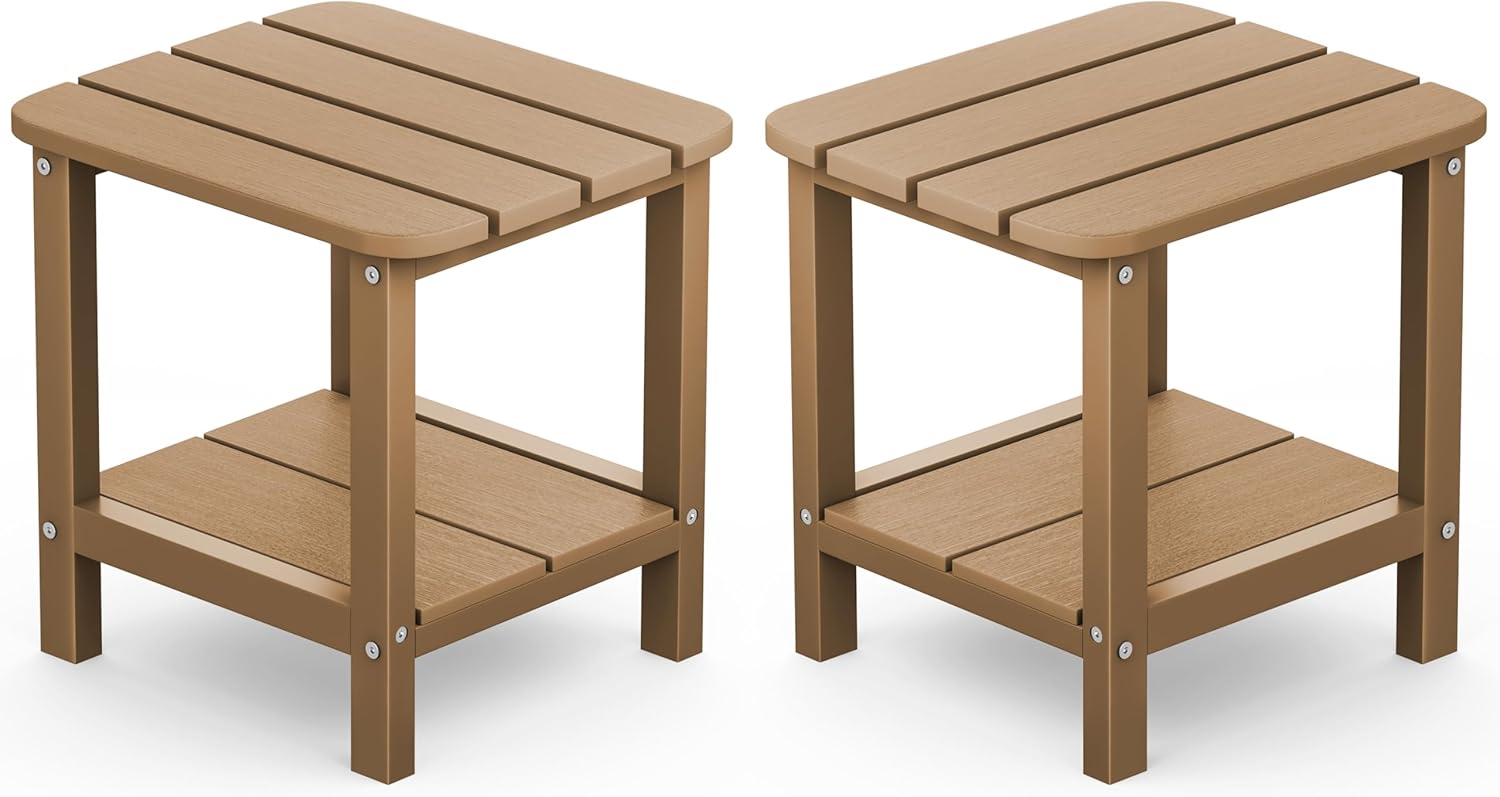 Amazon.com: SERWALL Double Adirondack Side Table Rectangular End Table ...