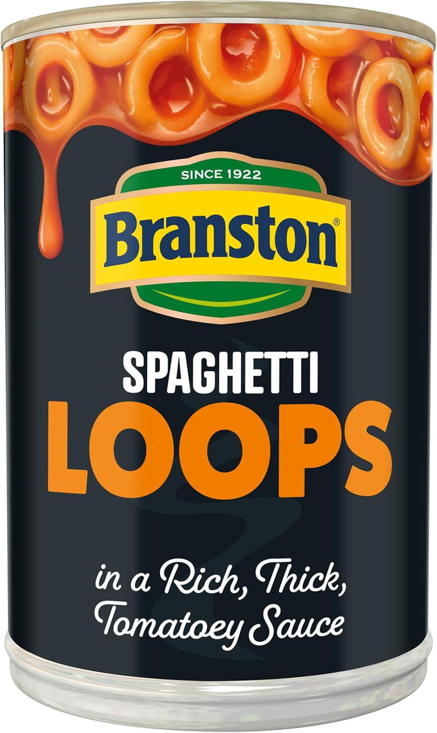 Branston Spaghetti Loops in Tomato Sauce, 395 g (Pack of 12) : Amazon ...