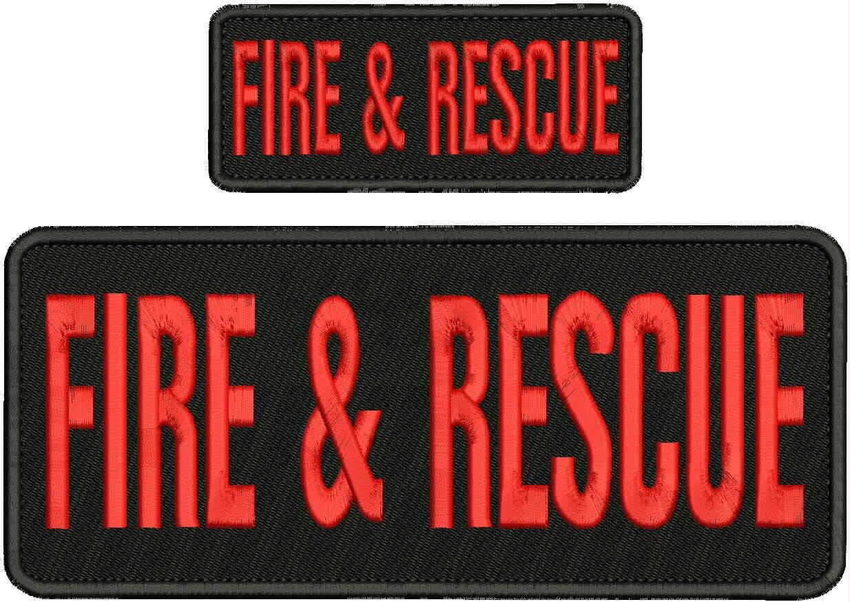 Amazon.com: Fire and Rescue Embroidery Patches 4x10 and 2x5 Hook on ...