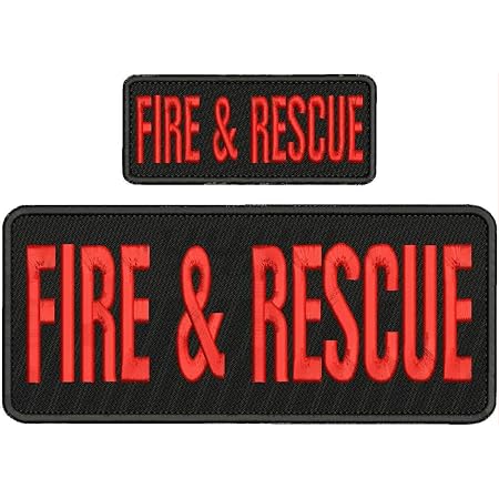 Amazon.com: Fire and Rescue Embroidery Patches 4x10 and 2x5 Hook on ...