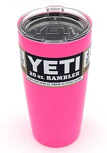 Amazon.com : Powder Coated 20oz Yeti Rambler (Gloss Hot Pink) : Sports ...