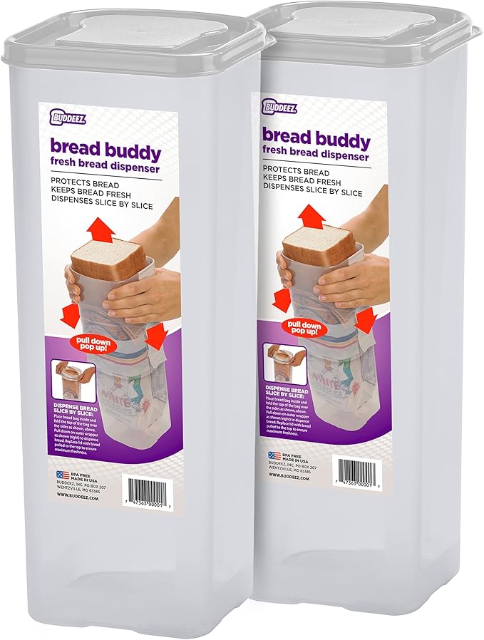 Amazon.com: Buddeez Bread Buddy Bread Box – Bread Container for Storage ...
