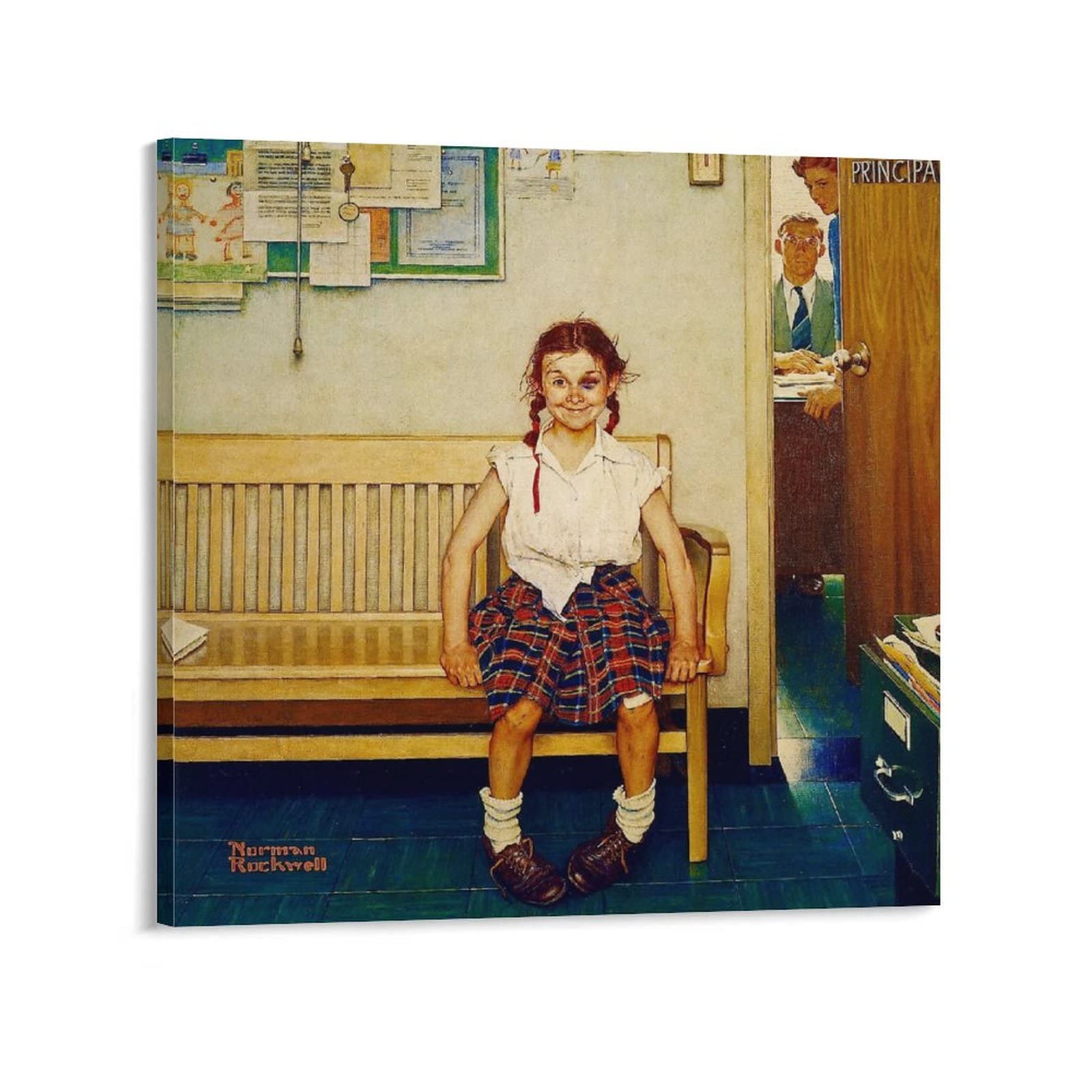 Amazon.com: The Shiner Girl with Black Eye by Norman Rockwell ...