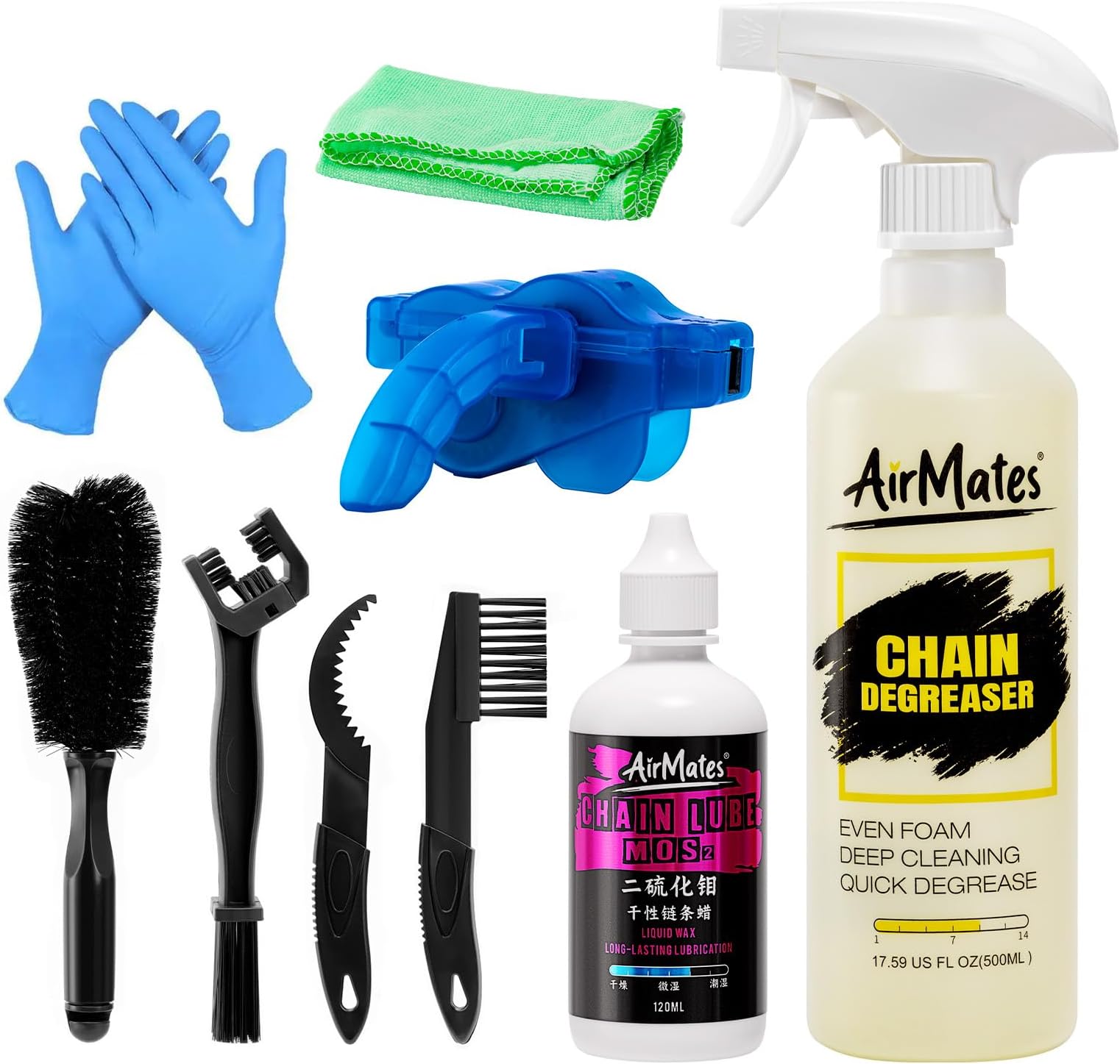 Amazon.com: Airmates Bike Chain Cleaning Kit - Including Bicycle Chain ...