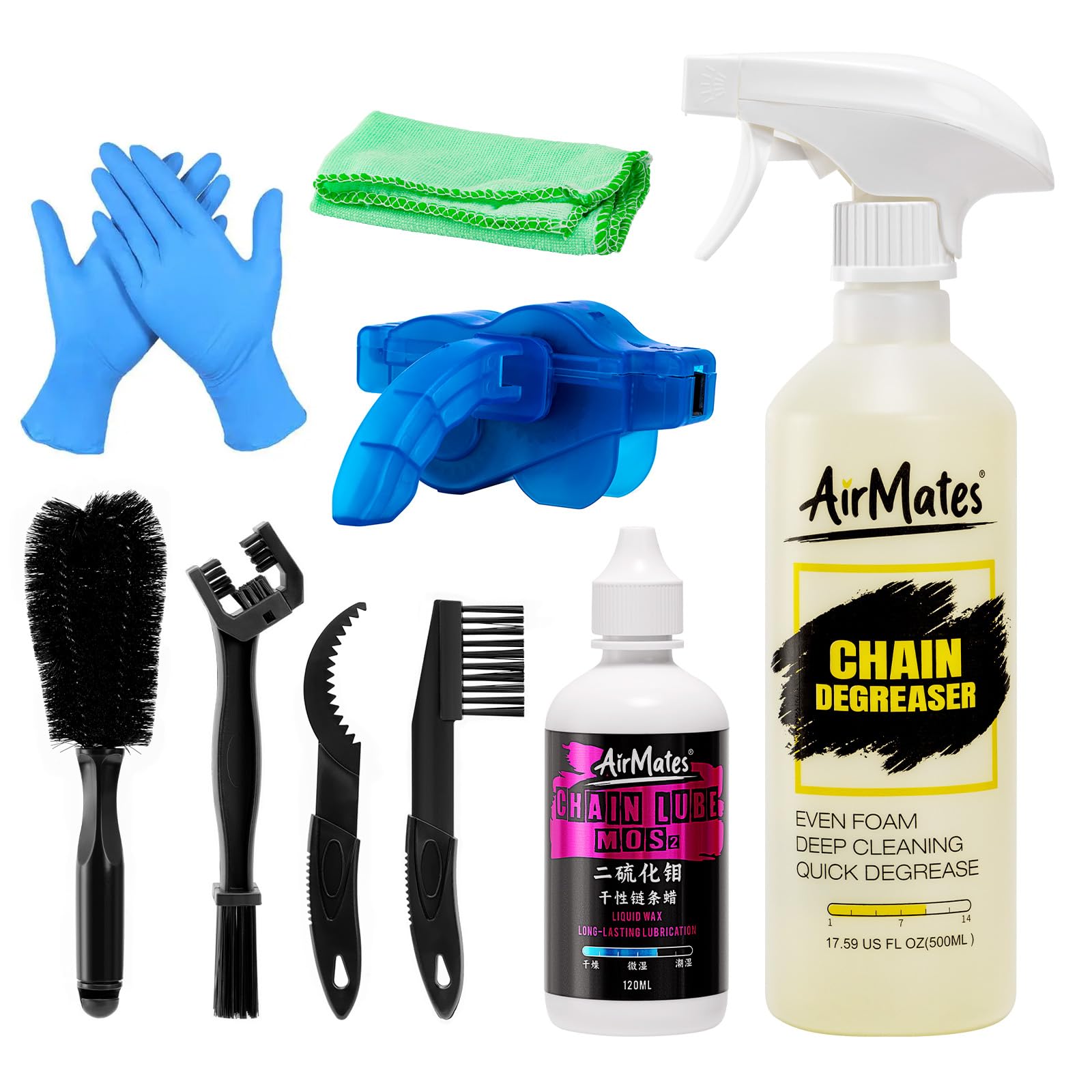 Amazon.com: Airmates Bike Chain Cleaning Kit - Including Bicycle Chain ...