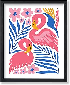 Amazon.com: Poster Master Pink Flamingos Poster - Retro Floral Print ...