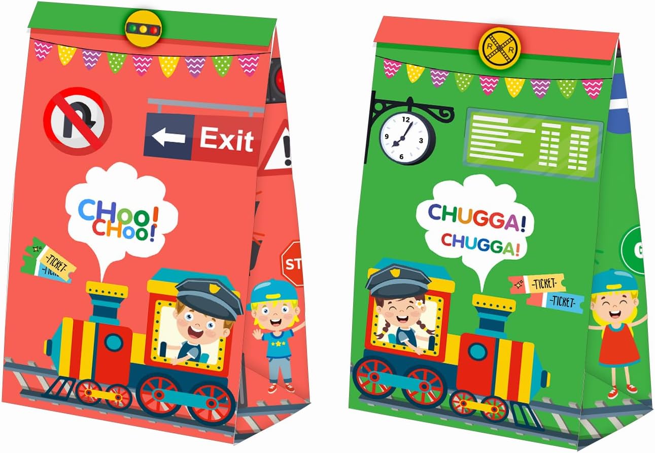 Amazon.com: Fellow Home 24pcs Train Goodie Bags Train Party Favor Candy ...