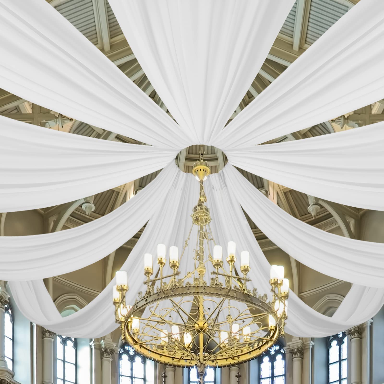 Tudomro White Wedding Ceiling Panels 5 x10 ft Wedding Ceiling Drapes ...