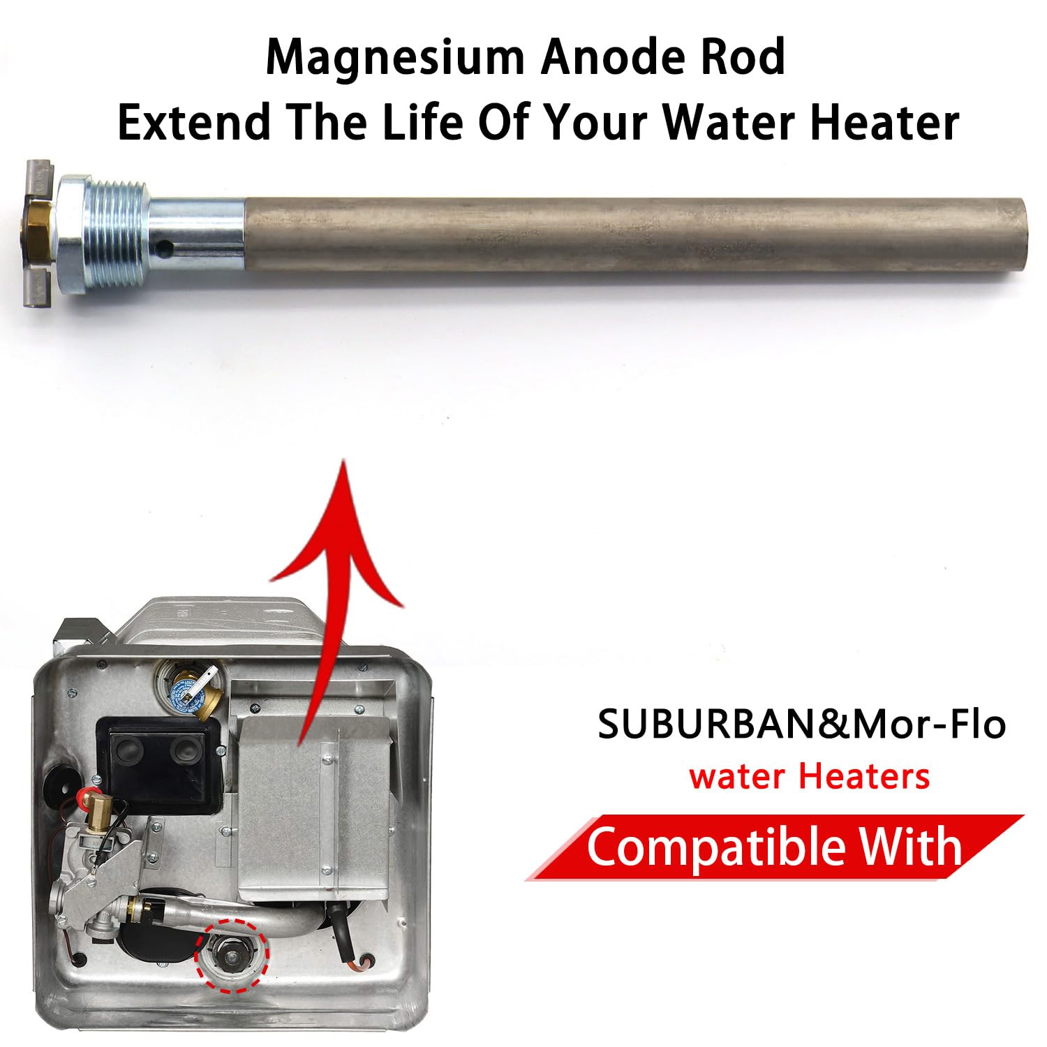 Snapklik.com : RJSPHH 2 Pack RV Water Heater Anode Rod - 9.25" X 3/4 ...