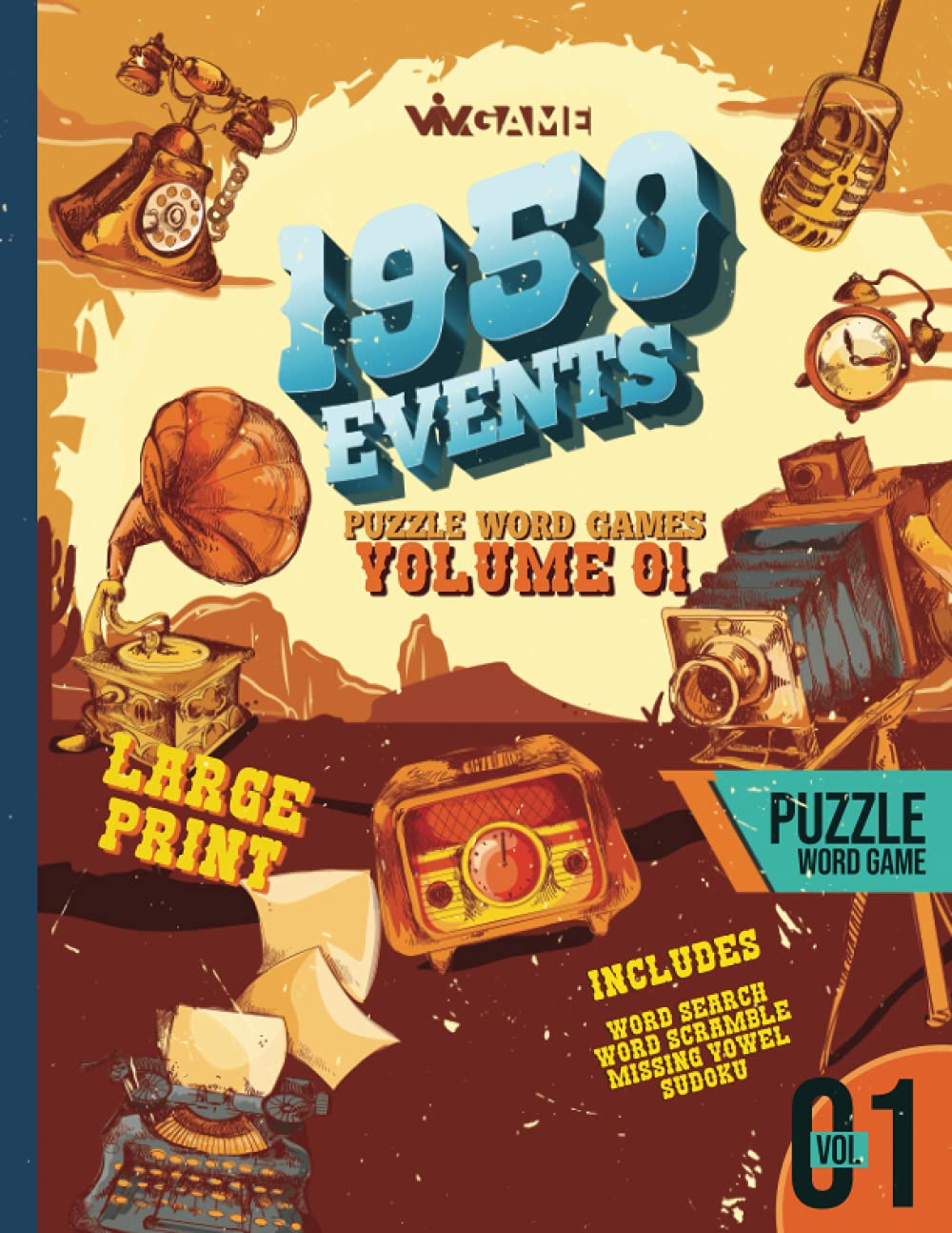 Buy 1950 Events Puzzle Word Game Volume 01: 100 Puzzles In Large Print ...