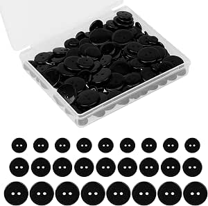 Amazon.com: 200 Pcs Black 2 Hole Buttons Large Craft Buttons for Sewing ...