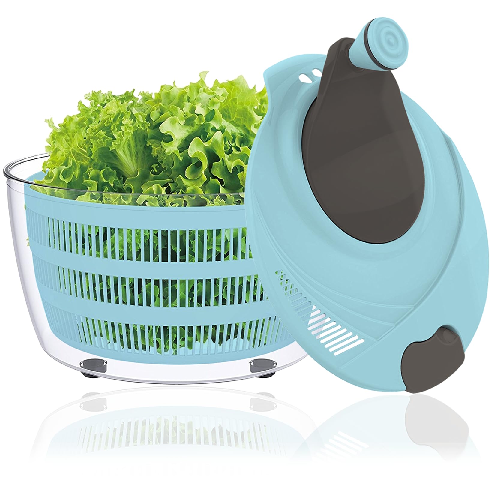 Amazon.com: Salad Spinner Hand-Cranked, Lettuce Spinner with Drain ...