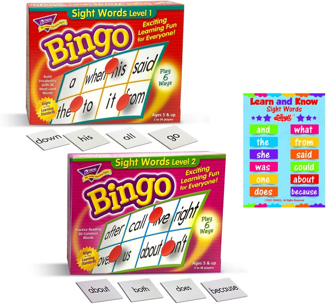 Amazon.com: Trend Enterprises Sight Word Games for Kids - Sight Words ...