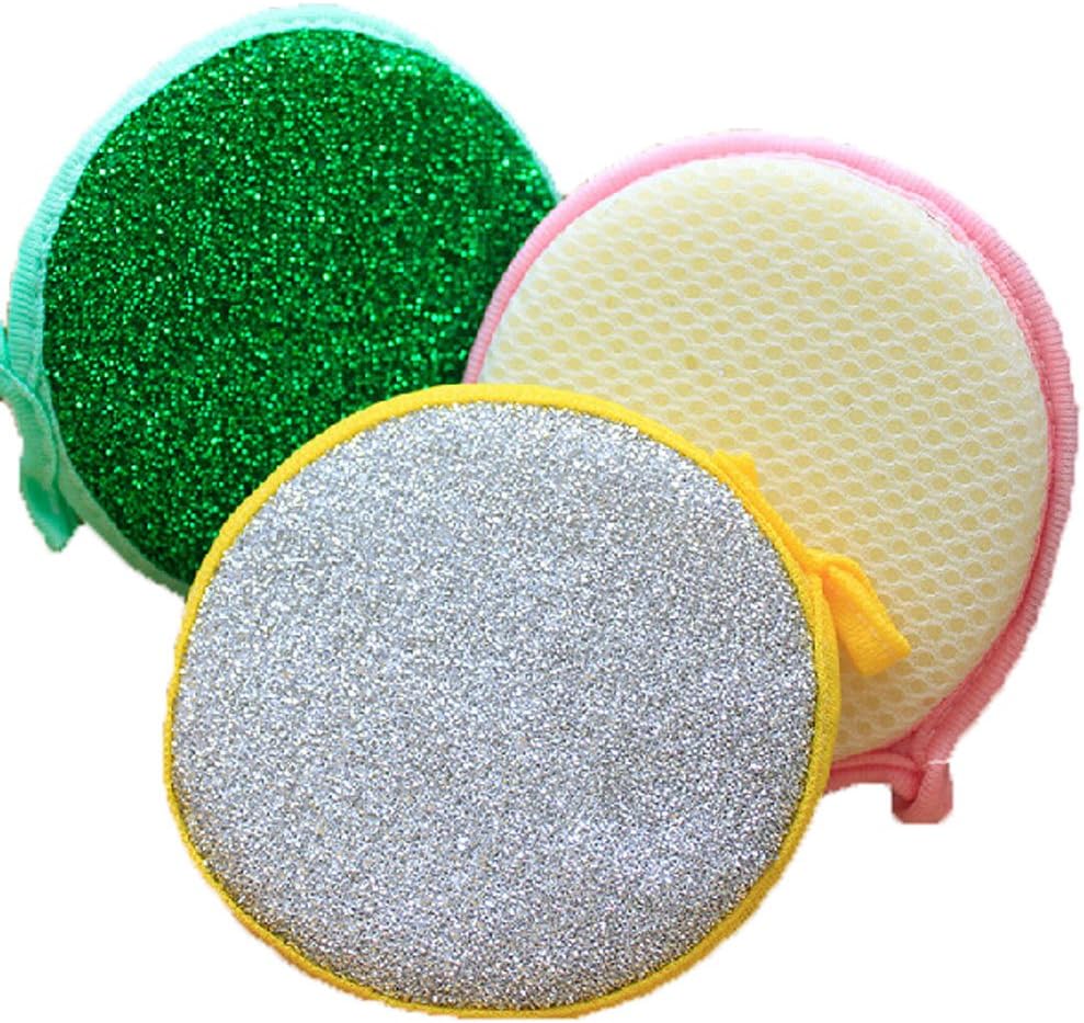 Amazon.com: EUBUY 10pcs Double Side Round Shape Metallic Scrub Sponge ...