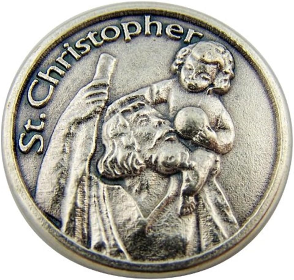 Amazon.com: Religious Gifts Silver Tone Saint St Christopher The Christ ...