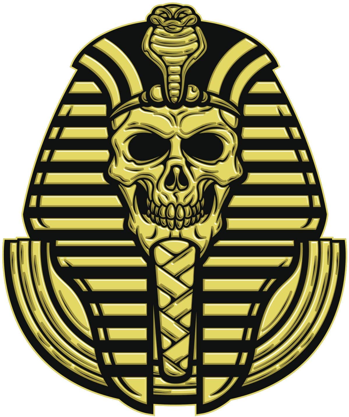 Amazon.com - Egyptian Pharaoh Skull Black Gold Vinyl Decal Bumper ...