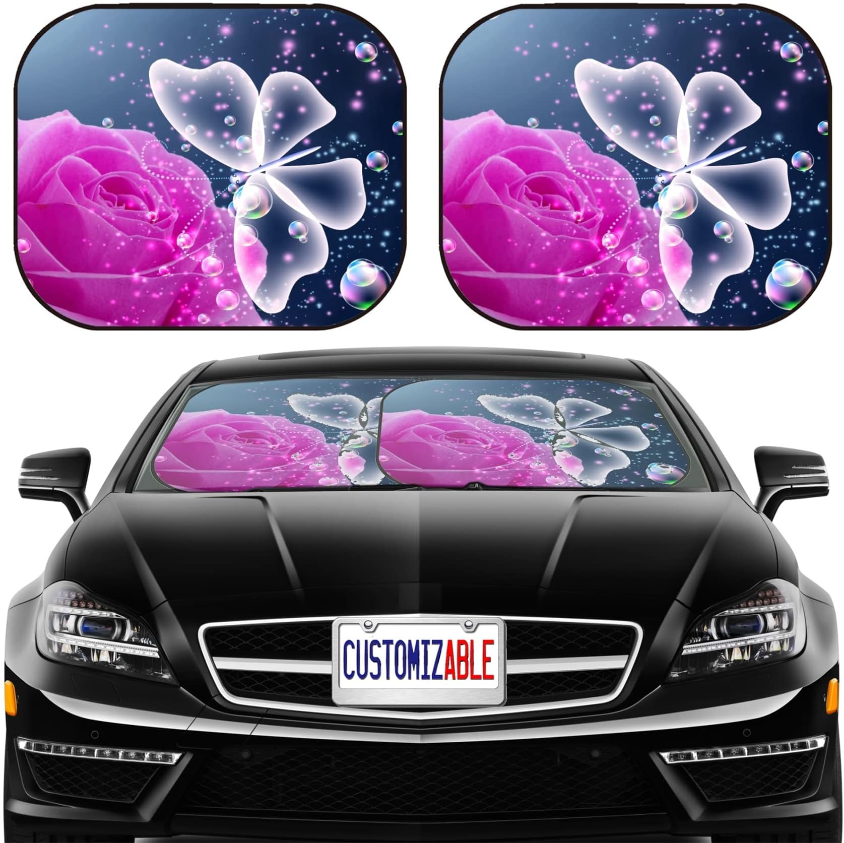 Amazon.com: MSD Car Sun Shade Windshield Sunshade Universal Fit 2 Pack ...