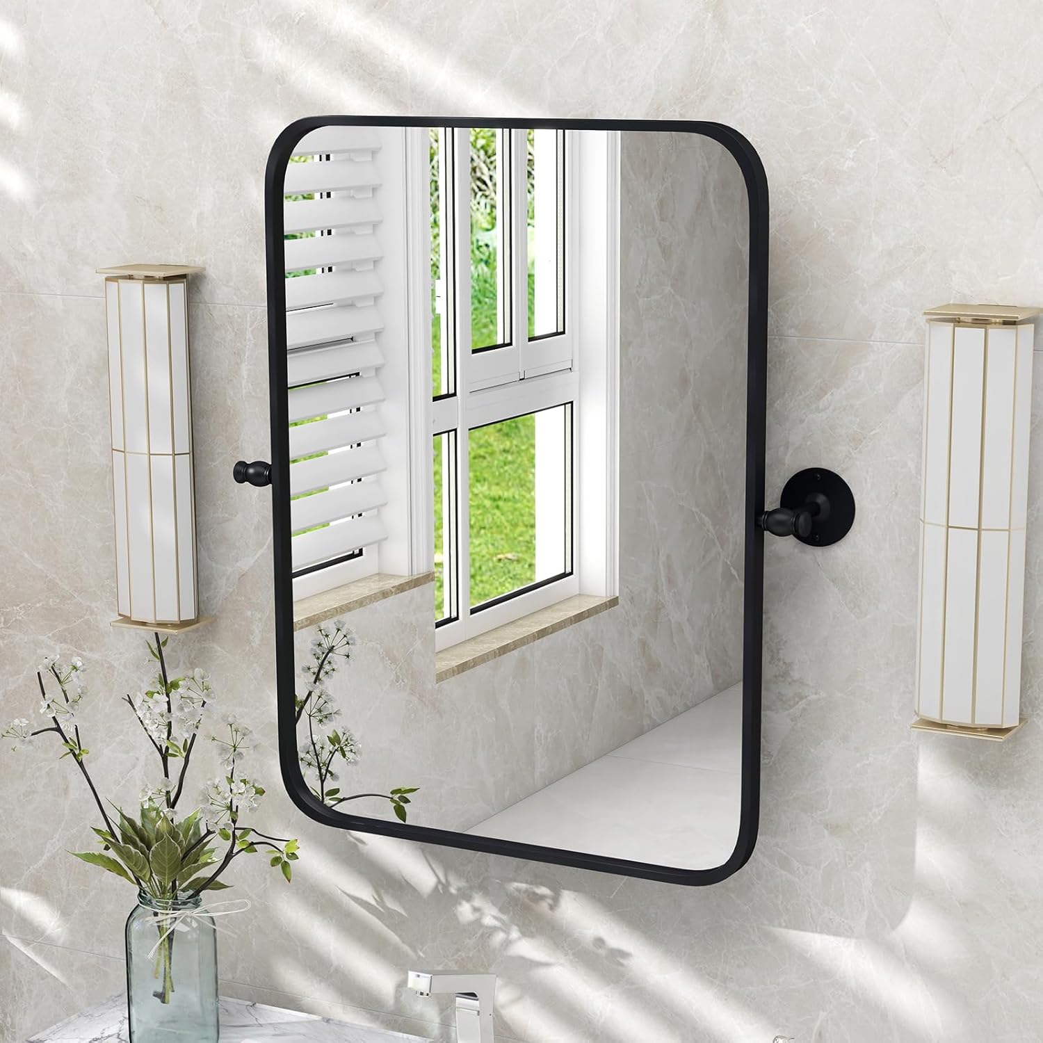 Amazon.com: CHARMAID Pivot Mirror for Bathroom - 30'' x 22'' Tilt ...