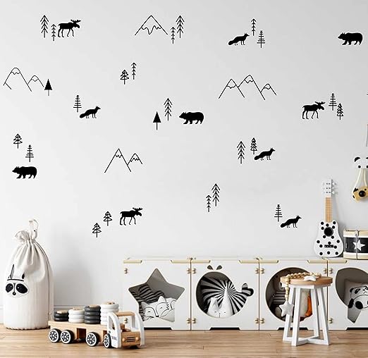 Amazon.com: Wilderness Wall Decals Mountains Vinyl Wall Stickers Boys ...
