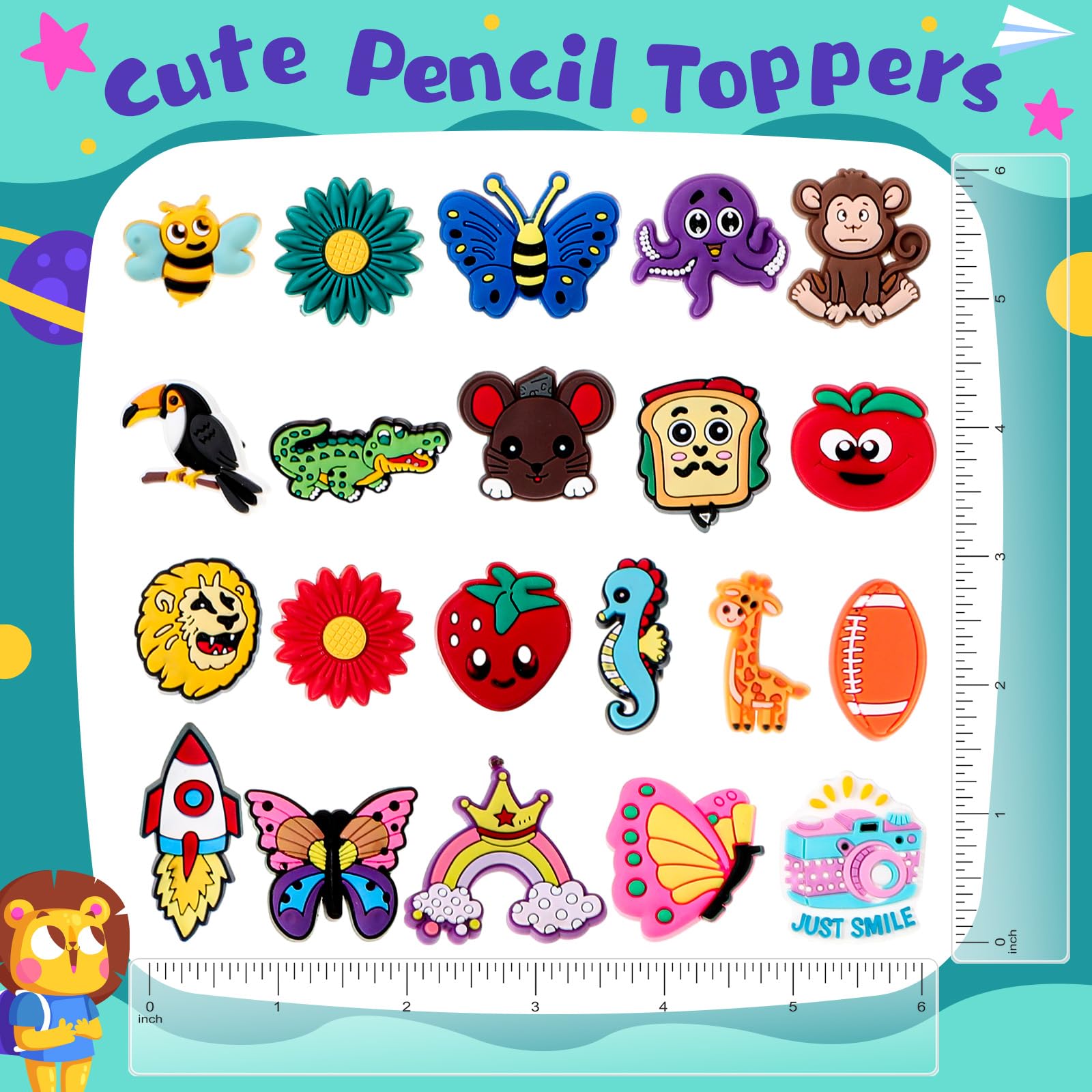 Snapklik.com : 360 Pcs Pencil Charms Bulk For Kids Pencil Clips Pencil ...
