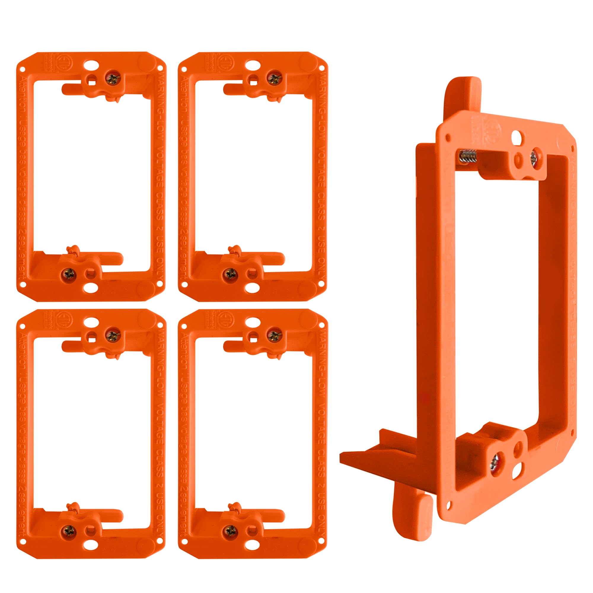 Snapklik.com : 5 Pack Low Voltage Mounting Brackets 1 Gang For Drywall ...
