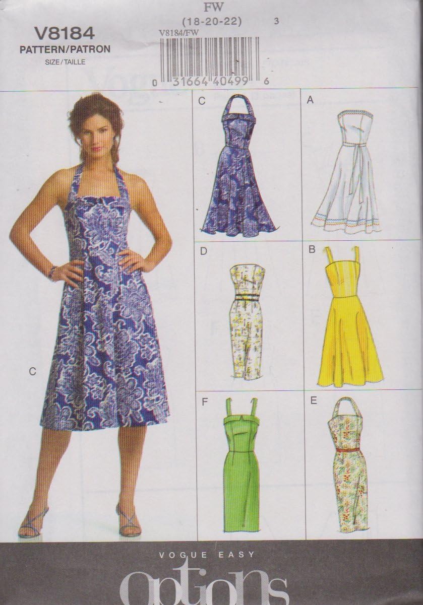 Amazon.com: Vogue Patterns V8184 Misses' Petite Dress, Size FW (18-20 ...