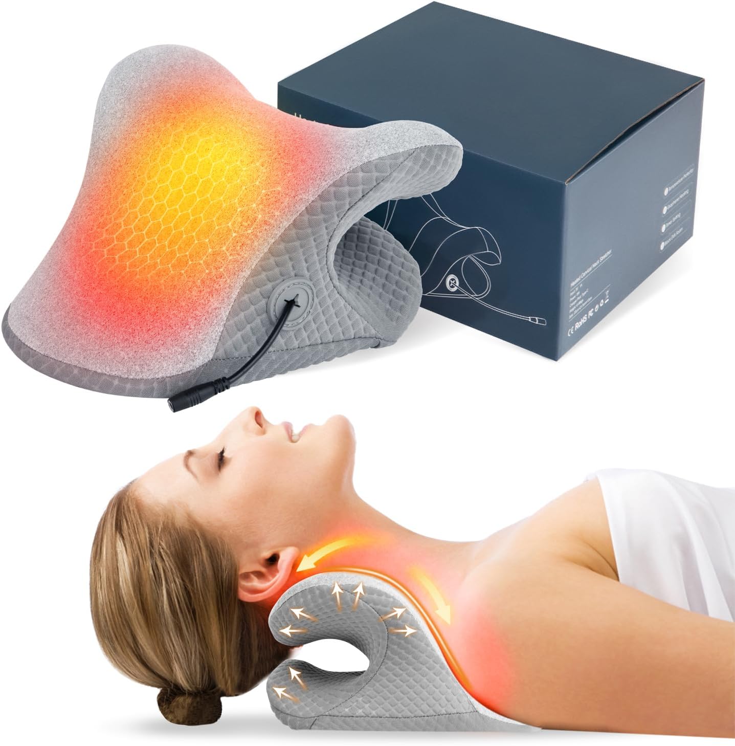 Amazon.com: Neck Stretcher for Neck Pain Relief, Graphene Heated Neck ...