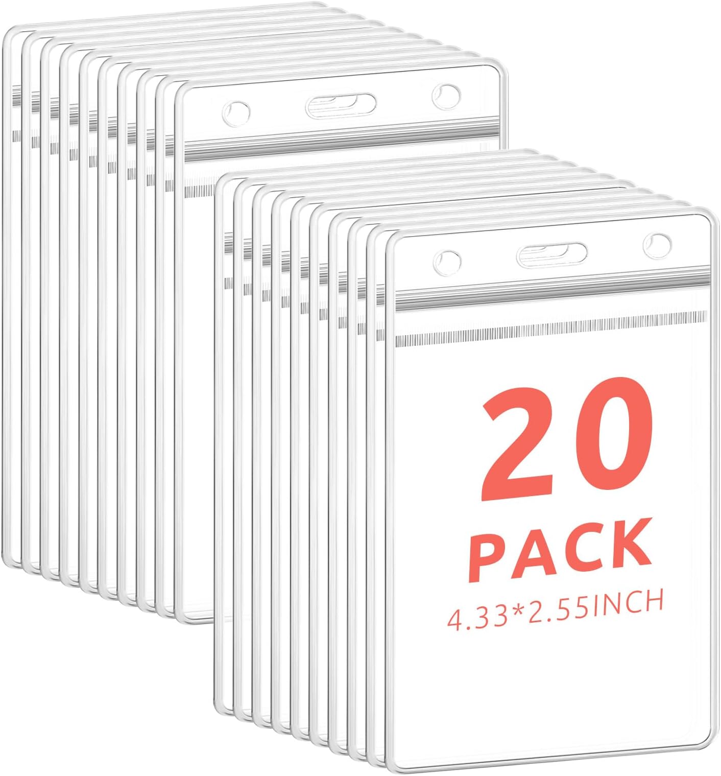 Amazon.com : 20 Pack ID Badge Holder, Vertical Badge Holder, 2.55" x 4. ...