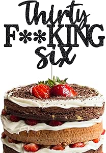 Happy 36th Birthday Cake Topper 36 Birthday Cake Toppers-Black Glitter ...