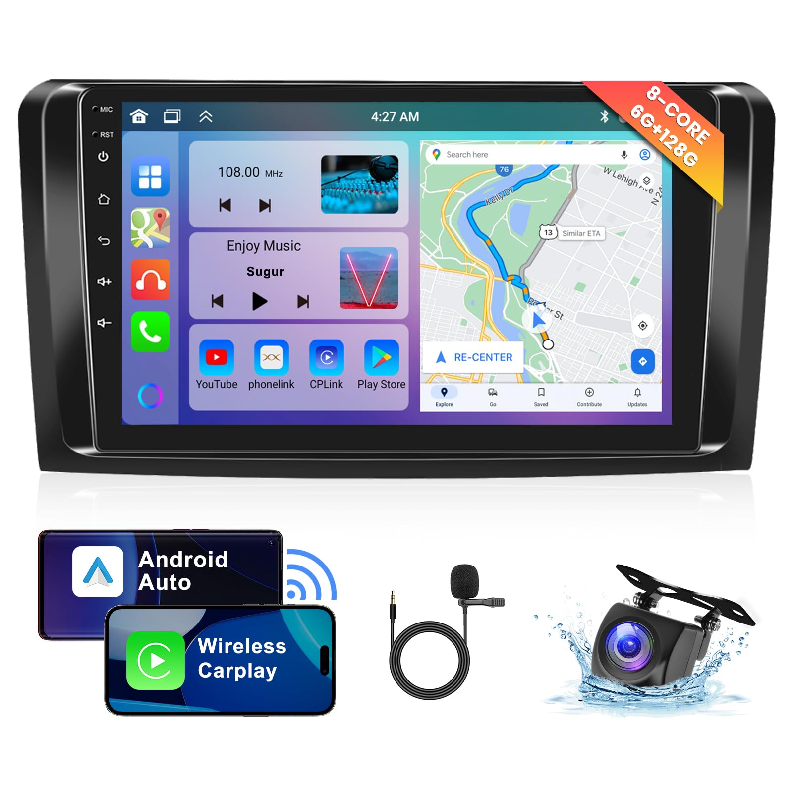 Amazon.com: [8 CORE 6G+128G] Car Radio for Mercedes Benz GL ML W164 ...