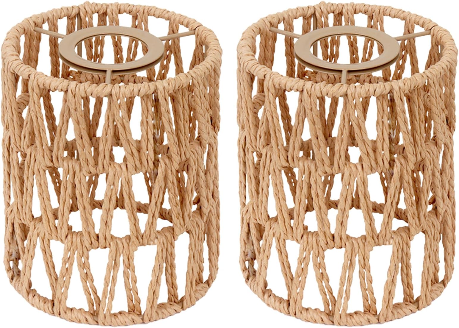 RISEON Rattan Lamp Shade, E27 Rattan Pendant Lampshade Country Cottage ...