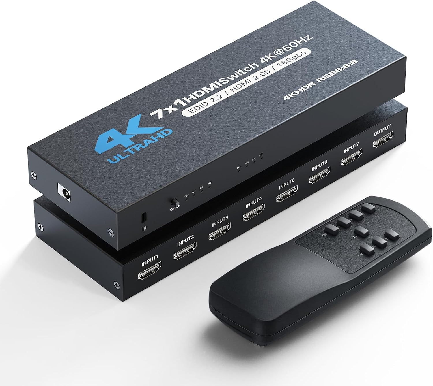 Amazon.com: HDMI Switch 7 in 1 Out, 4K60Hz HDMI Switcher with Remote, H ...