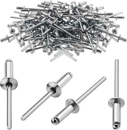TXXATX Alu Blindnieten 4x12 mm Kuppelkopf Popnieten 120 Stück Nieten ...