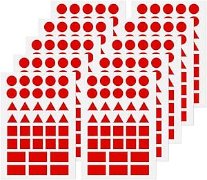 Amazon.com: YIKIADA Red Multi-Shaped Color Coding Stickers Removable ...