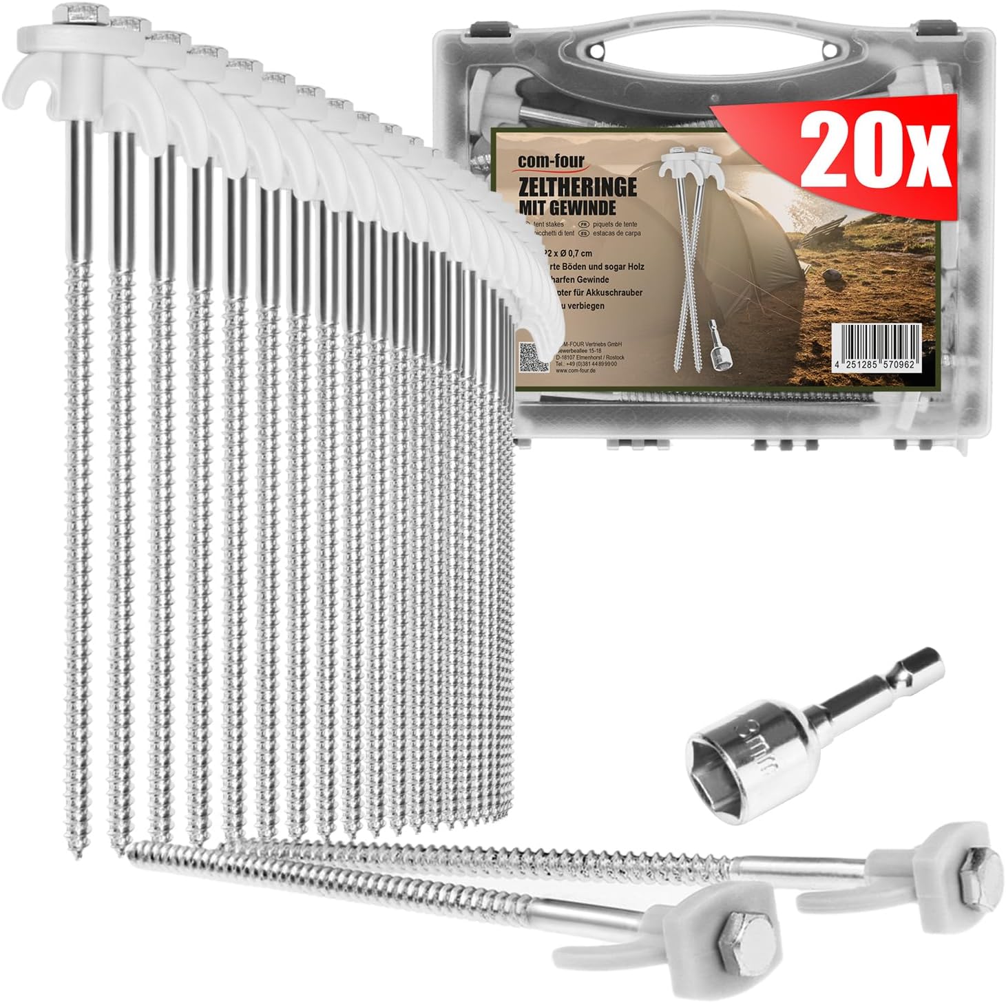 Tokeya Zeltheringe Stahl, Heringe Erdnägel Stabil mit Gewinde ...