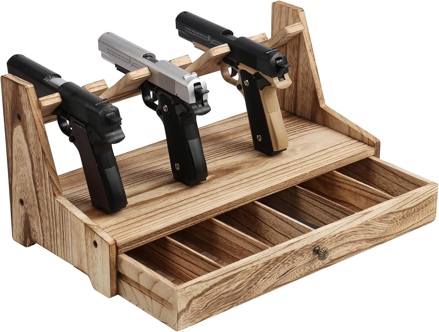Amazon.com: Homvle Pistol Rack Pistol Display Stand - Real Wood Handgun ...