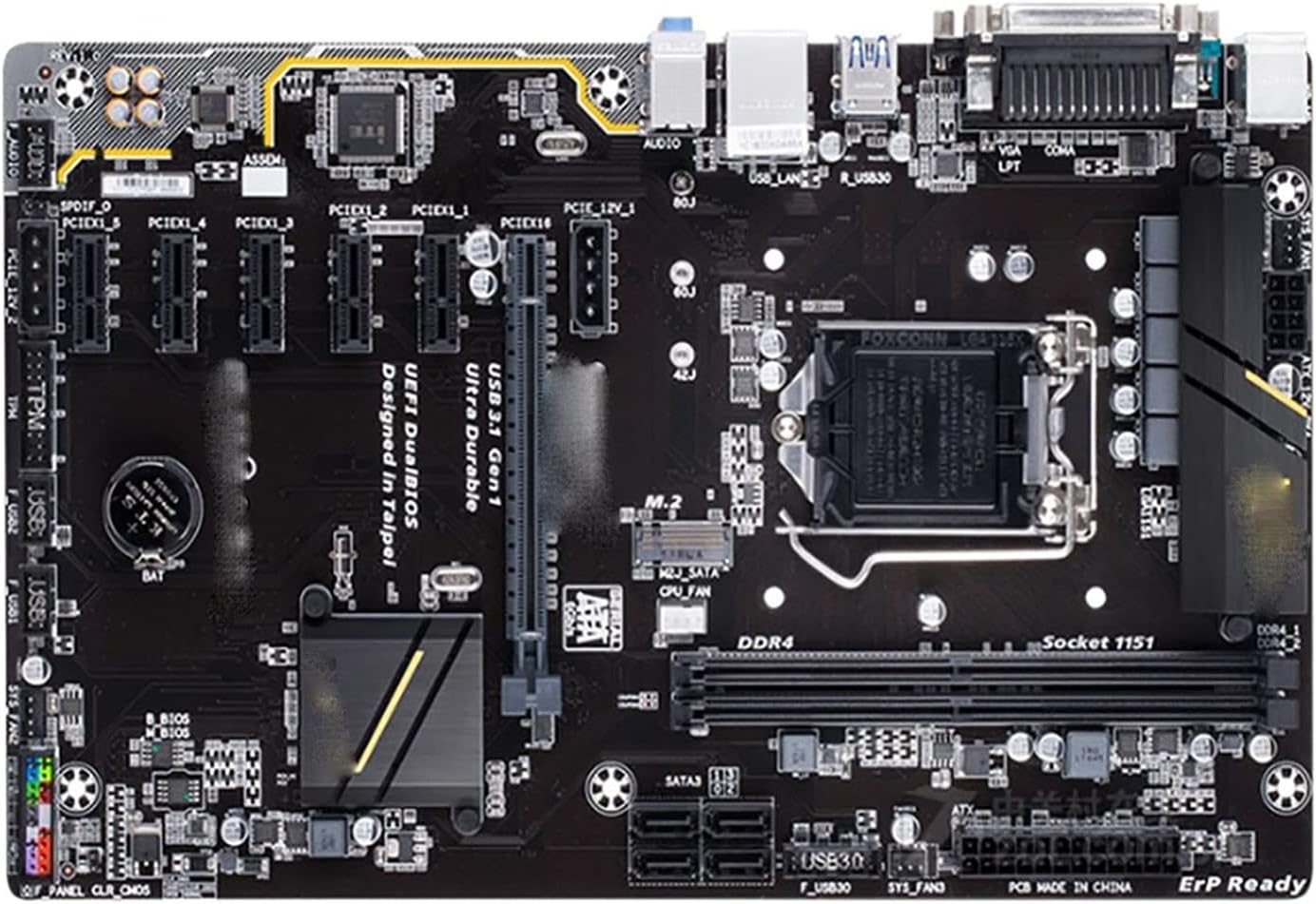 Amazon.com: Placa base para juegos Gigabyte GA-H110-D3A 6 GPU 6PICE BTC Proused Motherboard H110 ...