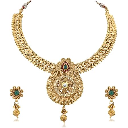 Buy Apara Gold Plated Kundan Jalebi Design Traditional Semi Bridal ...