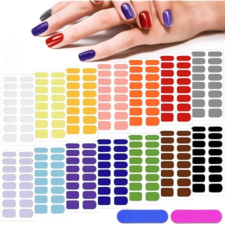 Amazon.com: 16 Sheets Glitter Nail Wraps Nail Polish Stickers Self ...