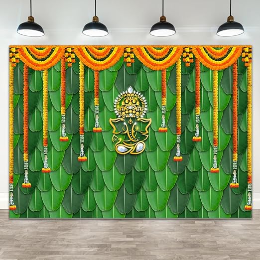 3ft Garland Lofaris India Pooja Photography Backdrop Puja Ganpati Pooja ...