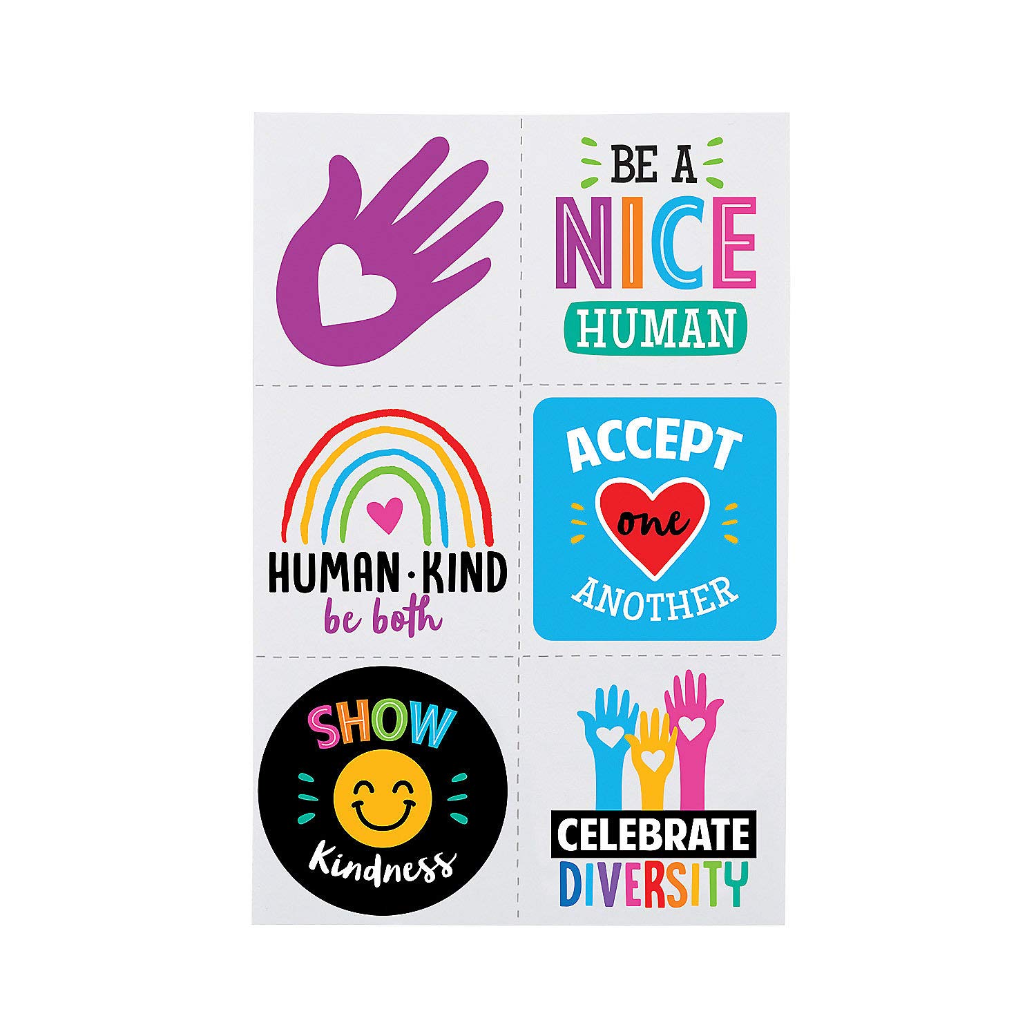 Amazon.com: HUMAN KIND, UNITY, DIVERSITY TATTOOS - Apparel Accessories ...