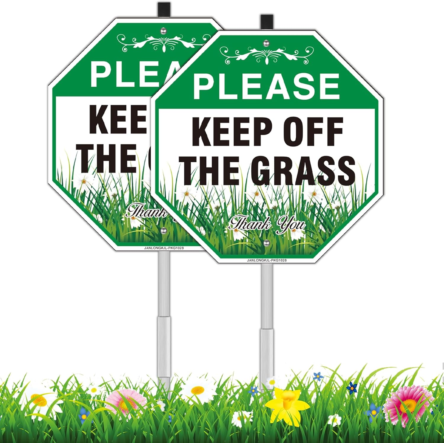 Amazon.com : JANLONG Keep Off Grass Sign for Yard, 2 Pack- 10" W x 28 ...