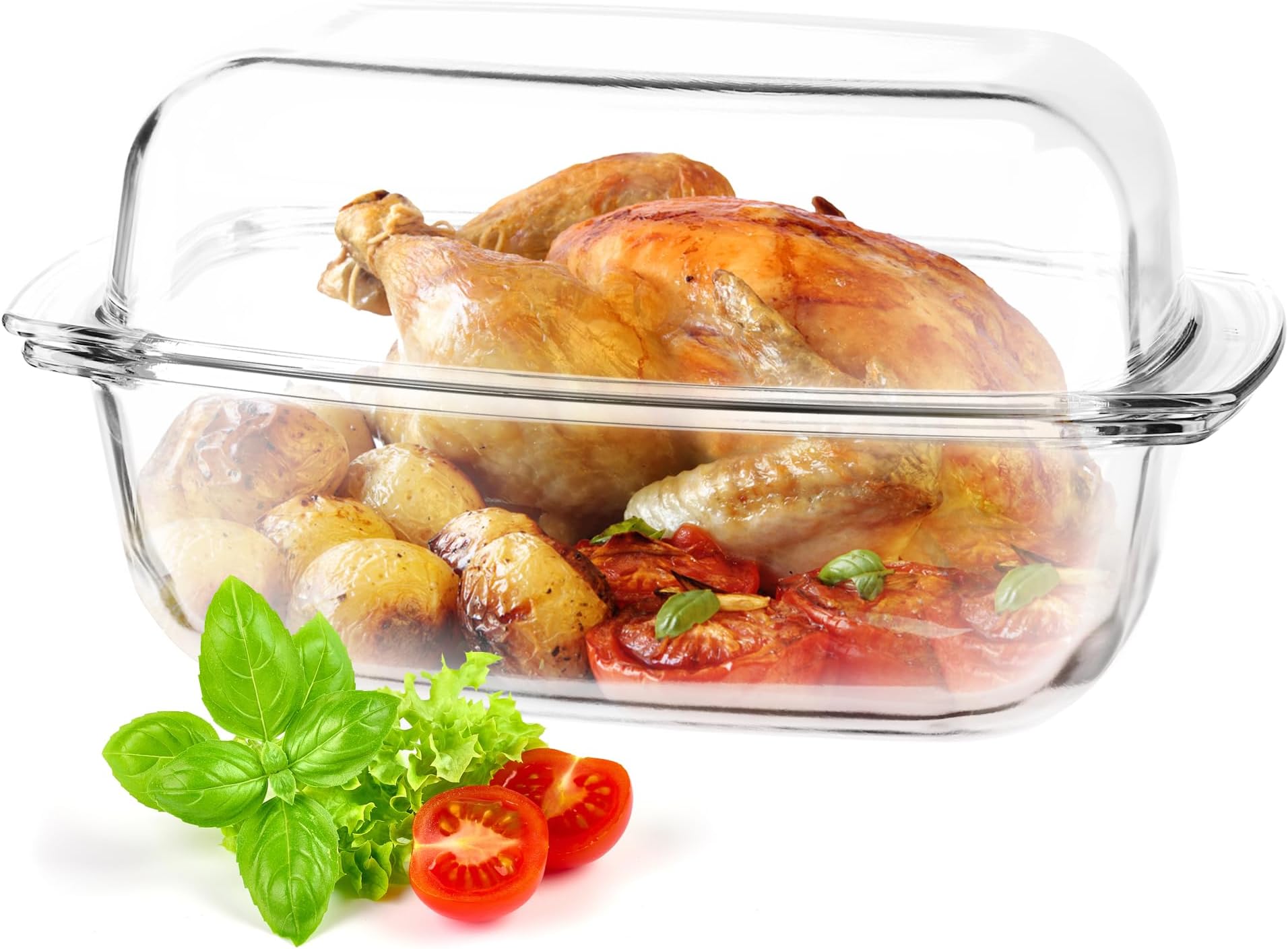 KADAX Glass Casserole Dish, Ovenproof Dish with Lid and Handle, Heat ...