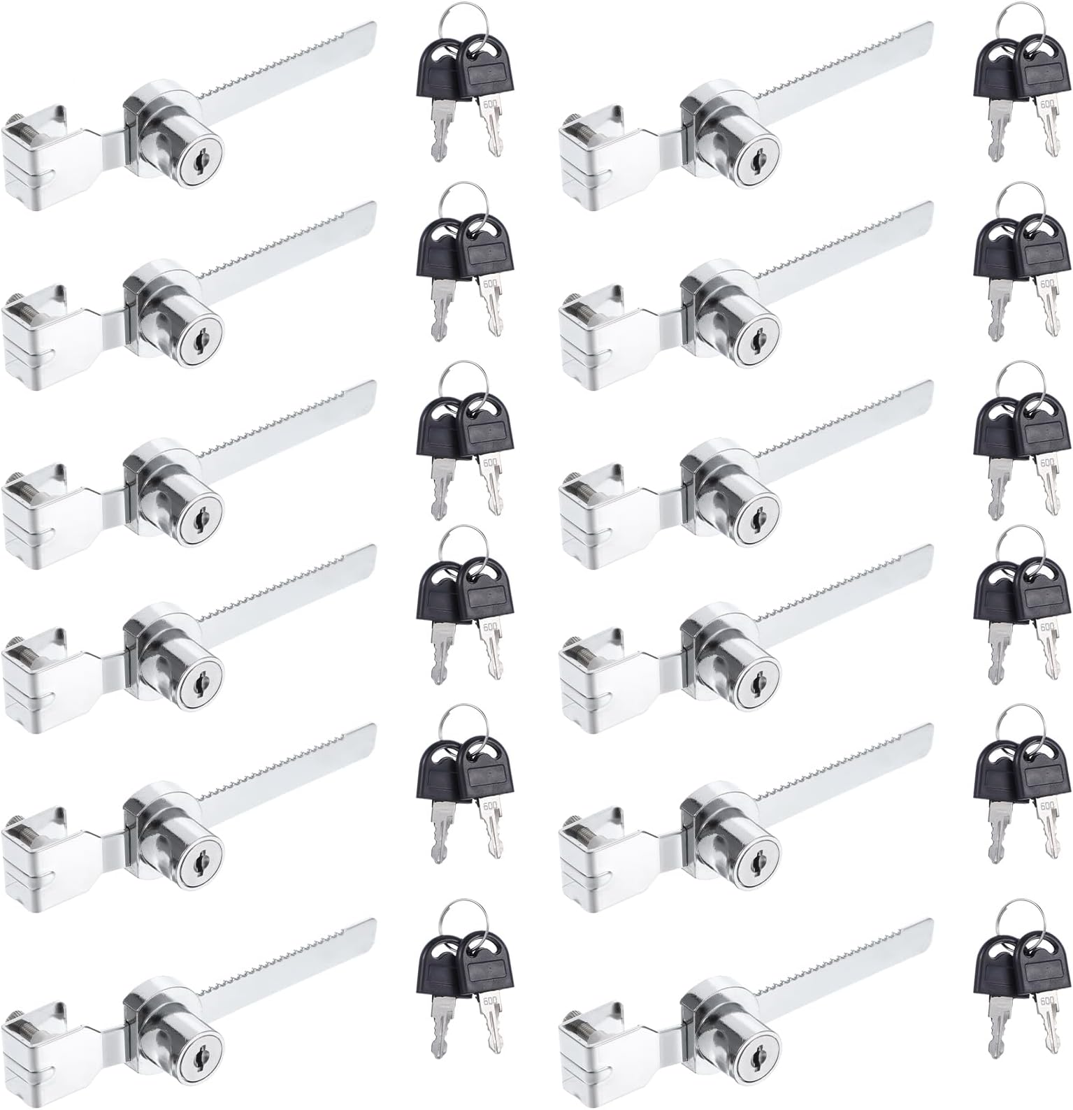 12 Pcs Sliding Glass Door Ratchet Lock Display Case Lock with Chrome ...