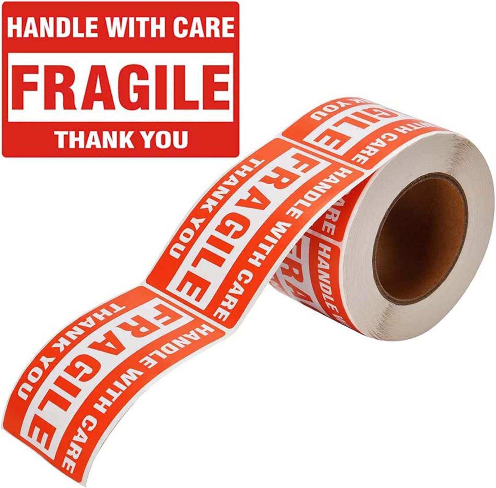 Amazon.com : UIRIO 500 PER ROLL Fragile Stickers for Shipping - Handle ...