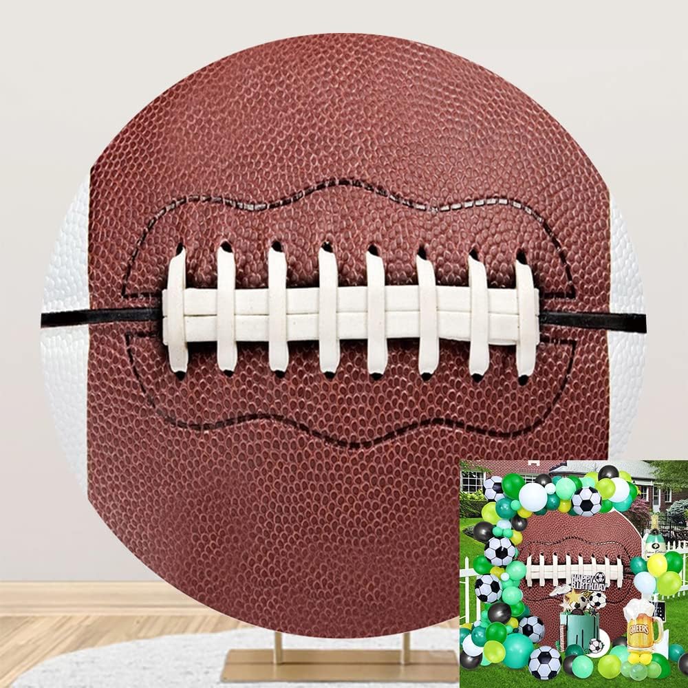 Amazon.com : OERJU American Football Round Backdrop Cover Rugby Sports ...