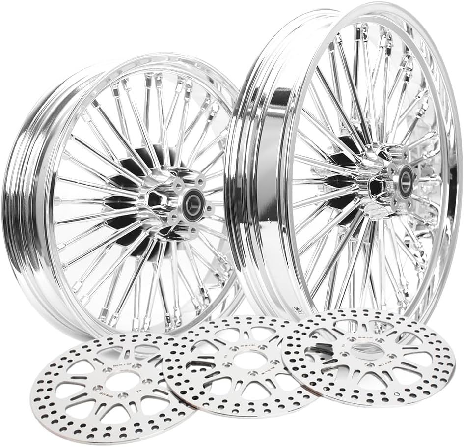 Amazon.com: TOFR 21x3.5 18x3.5 Front Rear Rims Wheels Fat Spokes For ...